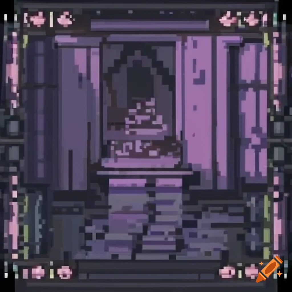 Pixel art of a mysterious chamber