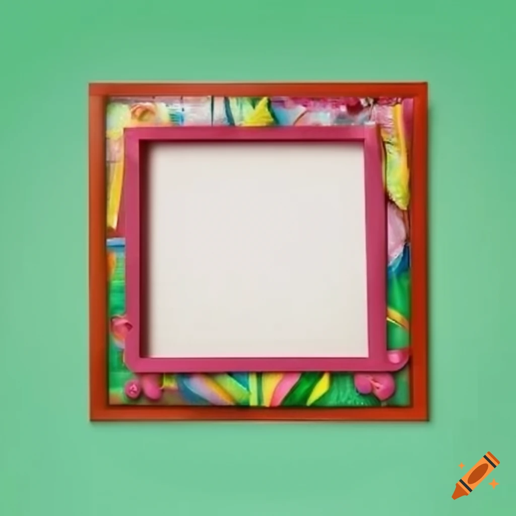 Square children's photo frame on Craiyon