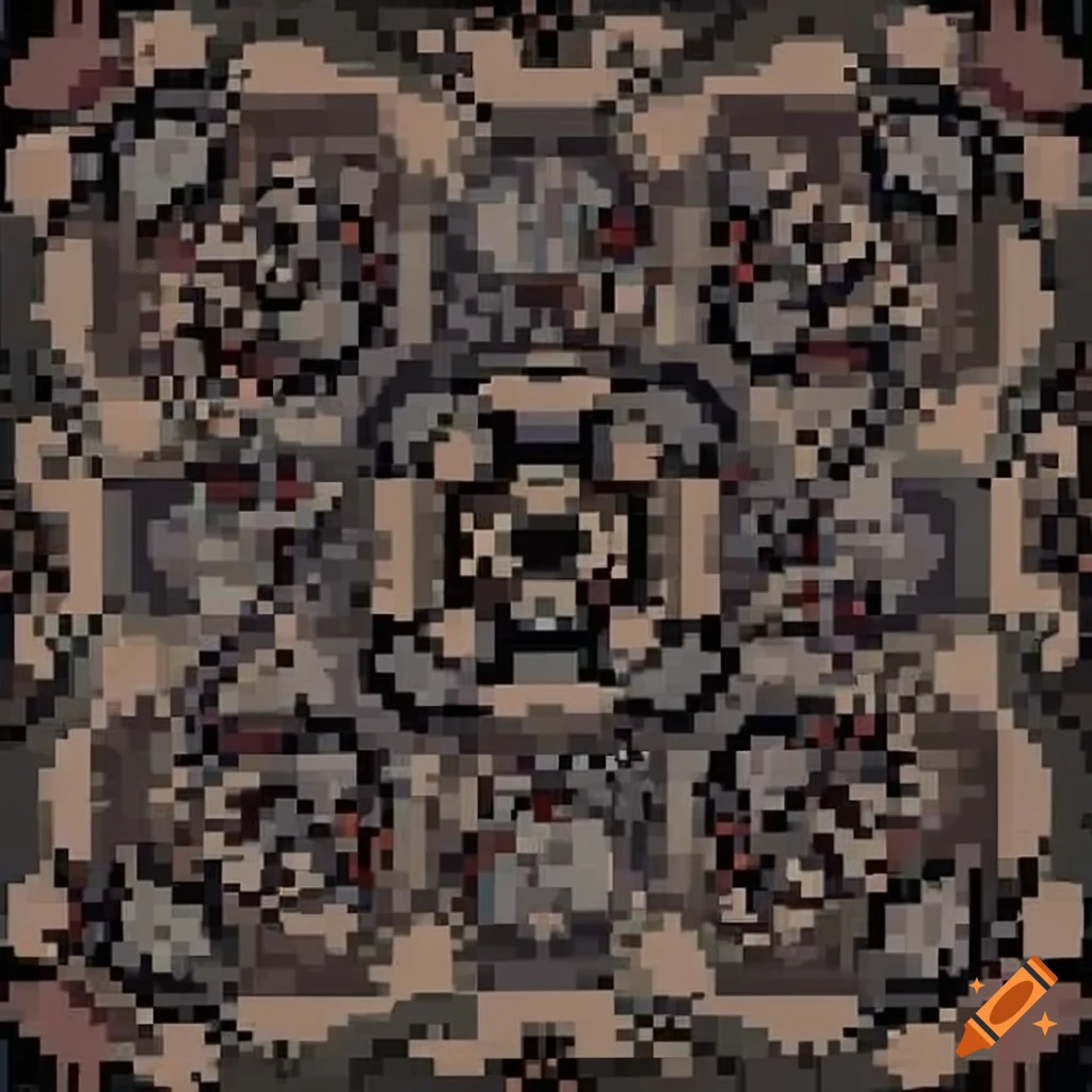 Pixelated gear on a flag on Craiyon