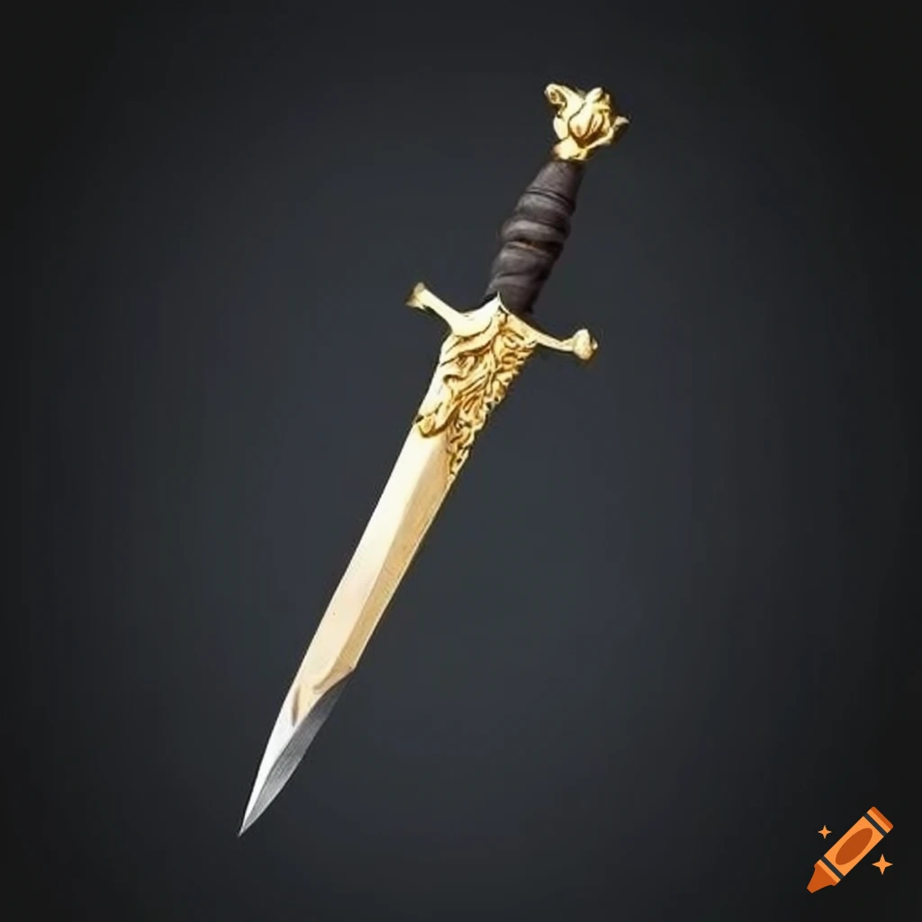 Gold-bladed dagger on Craiyon