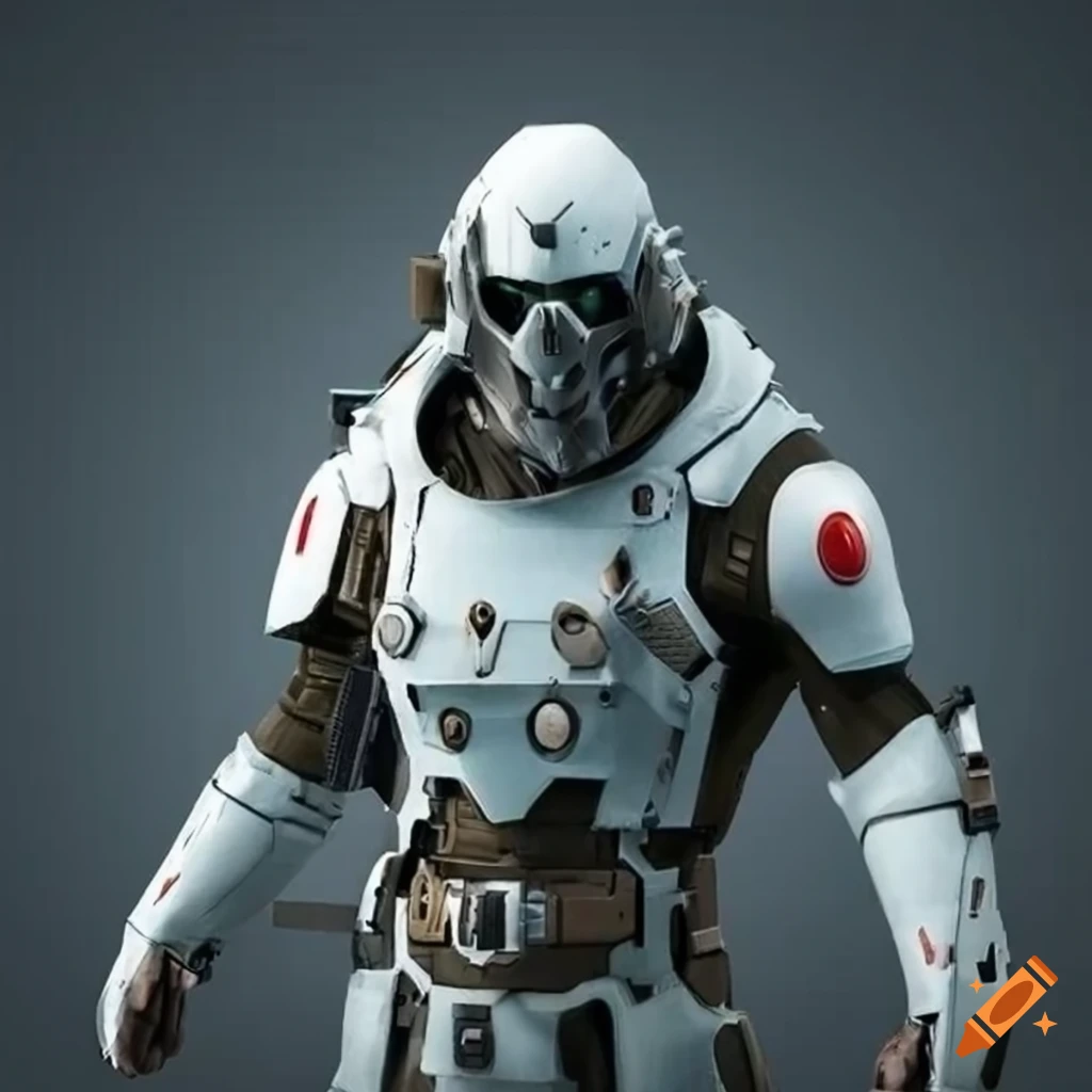 White futuristic post-apocalyptic medic armor on Craiyon
