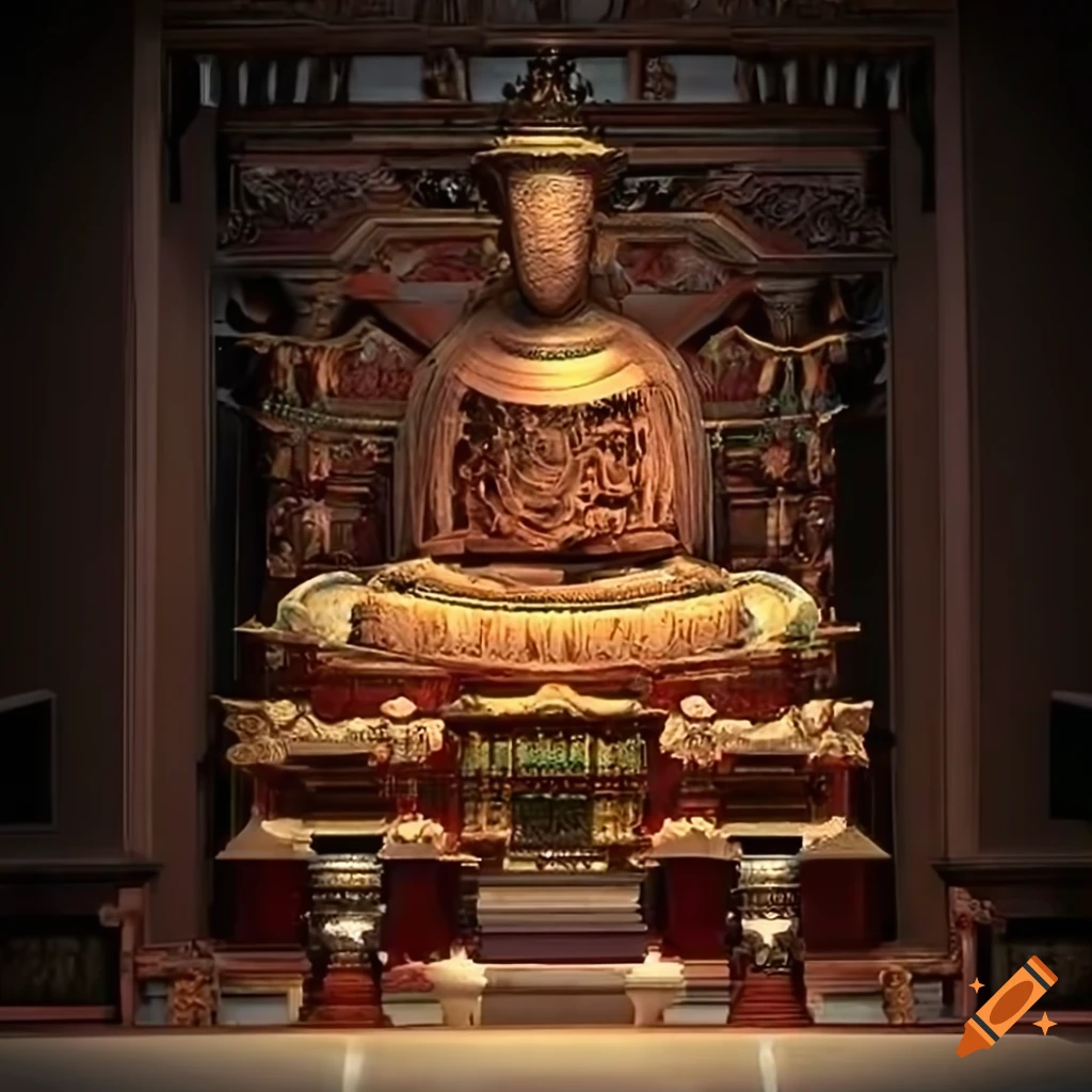 High-definition architectural shrine artwork on Craiyon