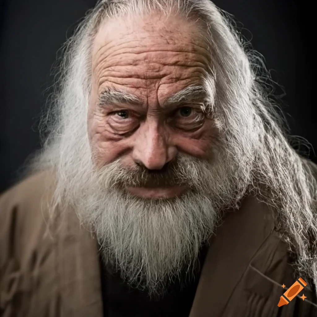 Portrait of a grumpy pastor with a beard