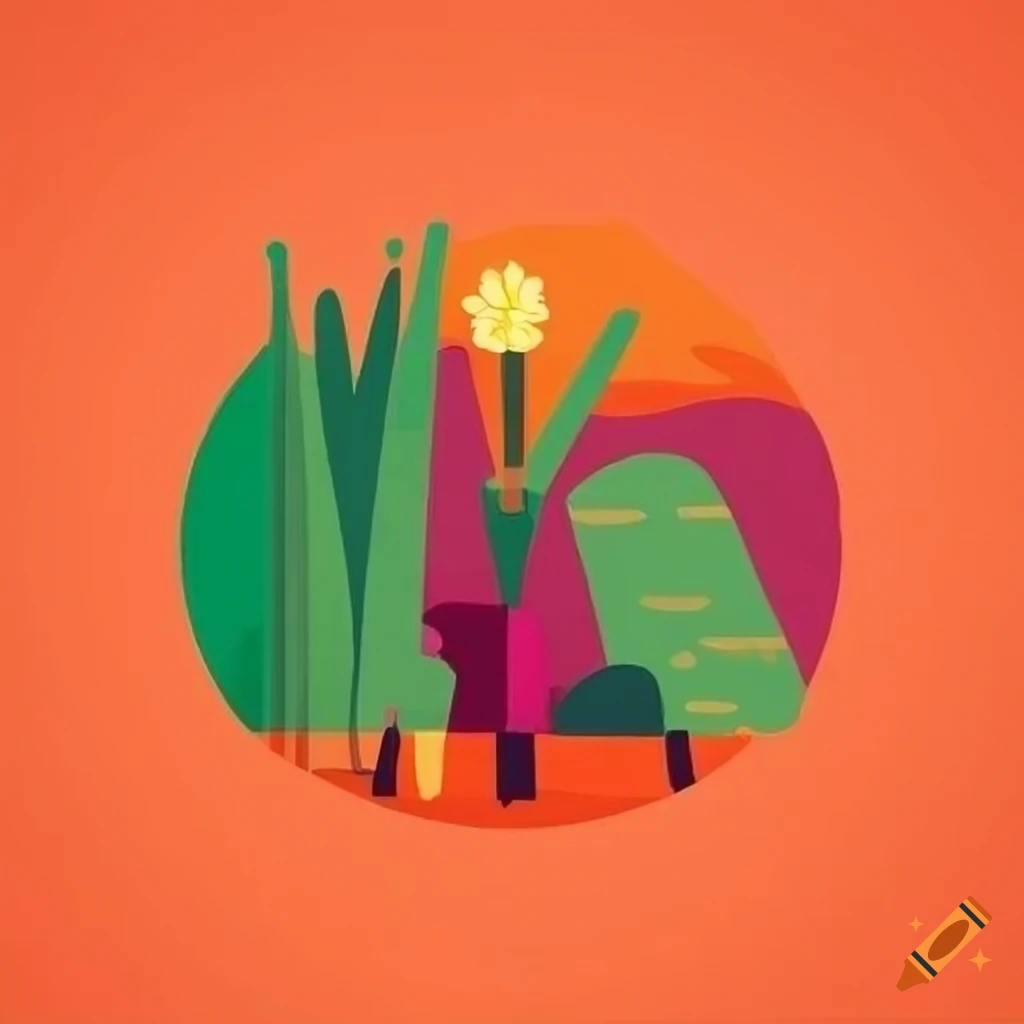 Minimalistic vector art of modern farming on Craiyon