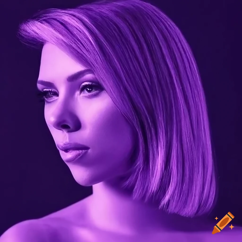 Scarlett johansson with a bob haircut and pink turtleneck