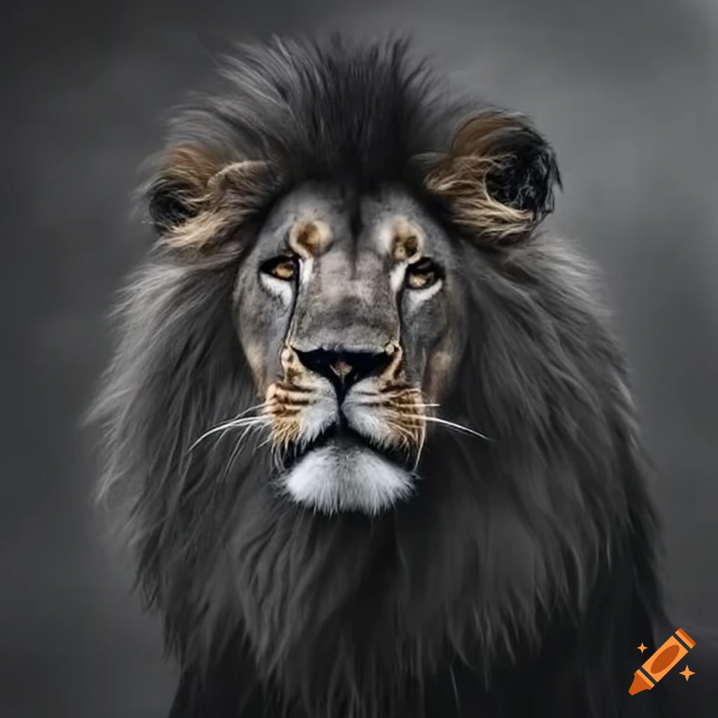 Photo of a black lion on Craiyon