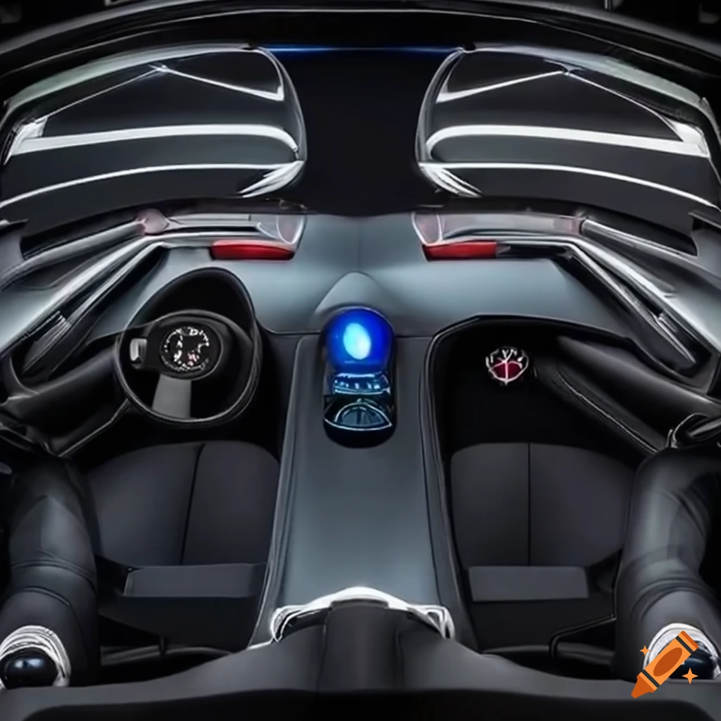 Cockpit of a luxury hypercar on Craiyon