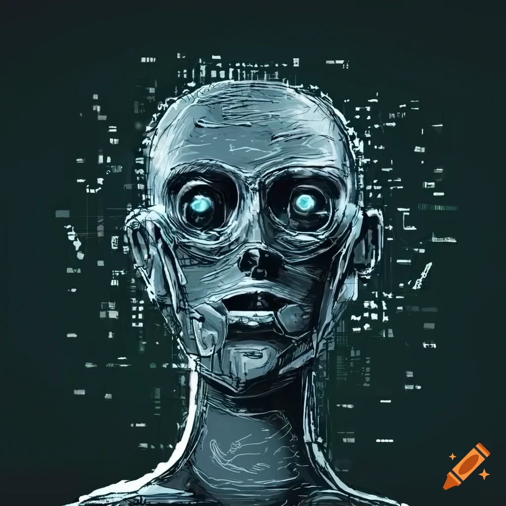 Drawing with matrix robot letters on Craiyon