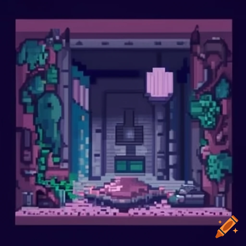 Intricate pixel art of a fantasy room on Craiyon