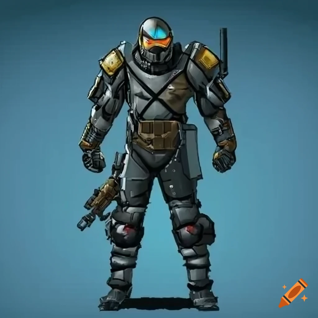 Image of a high-tech post-apocalyptic superhero in armor