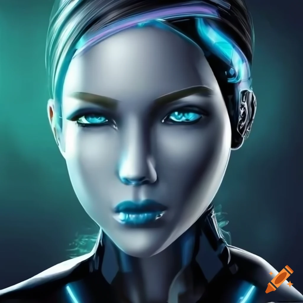 Beautiful robotic woman on Craiyon