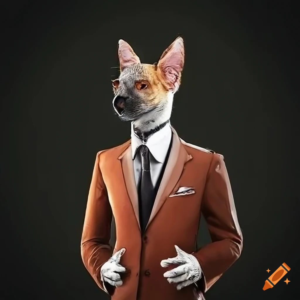 Elegant animal wearing a suit