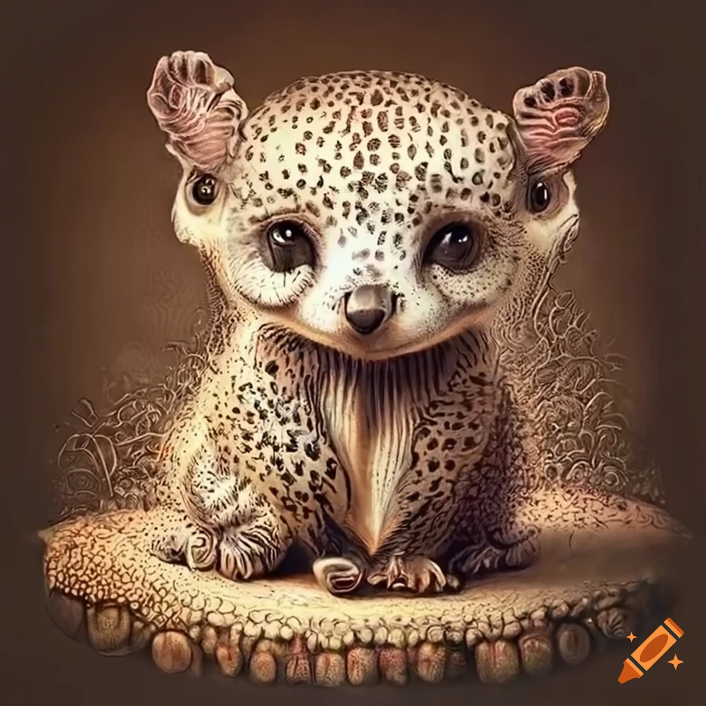 Detailed illustration of cute animals by haeckel