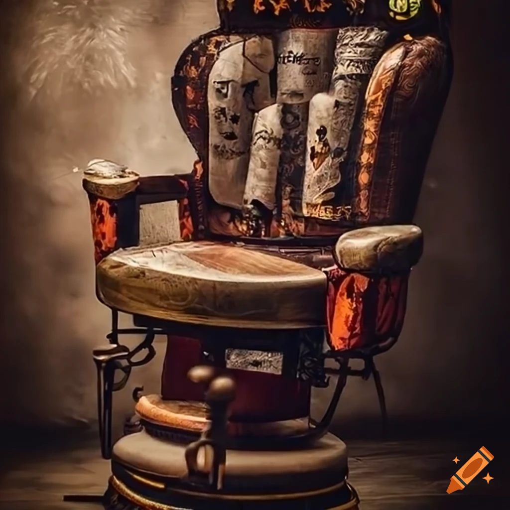 Barber chair with halloween theme on Craiyon