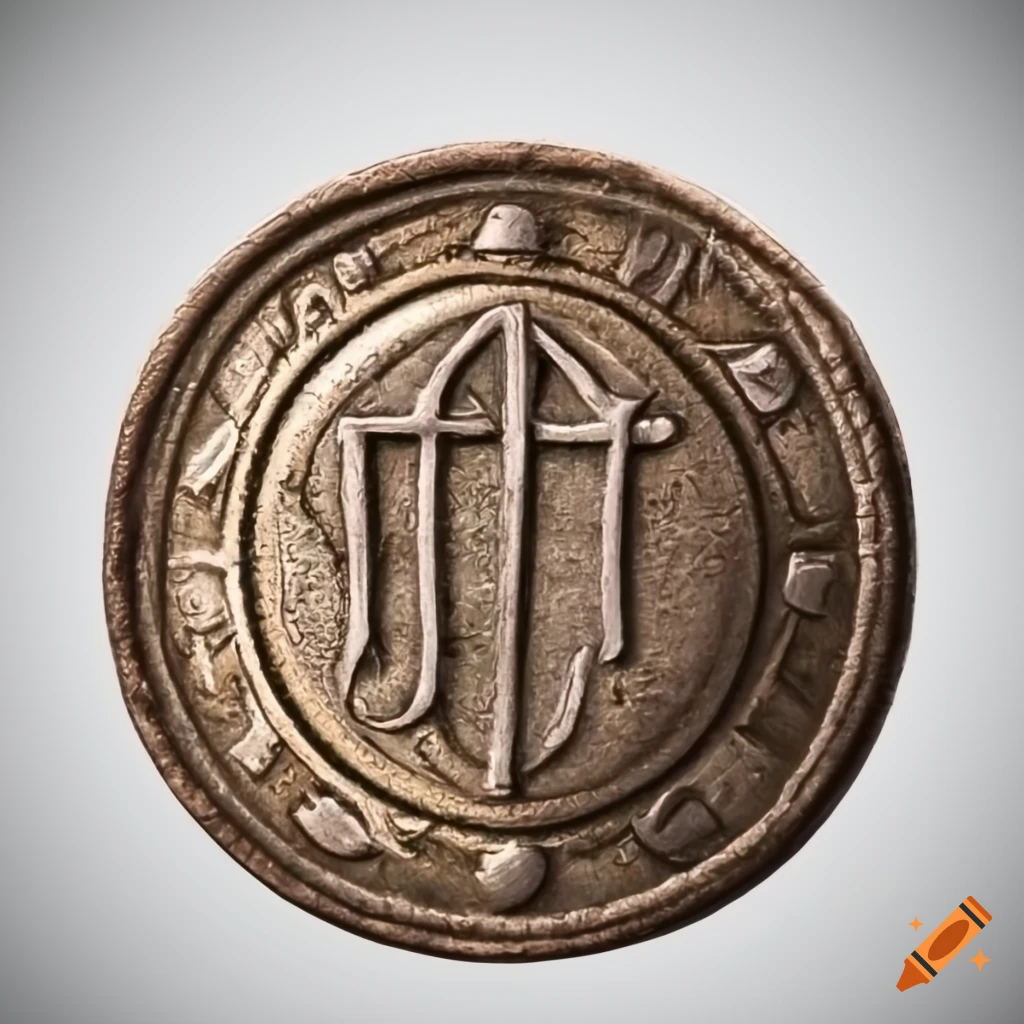 Medieval-style coin on a plain background