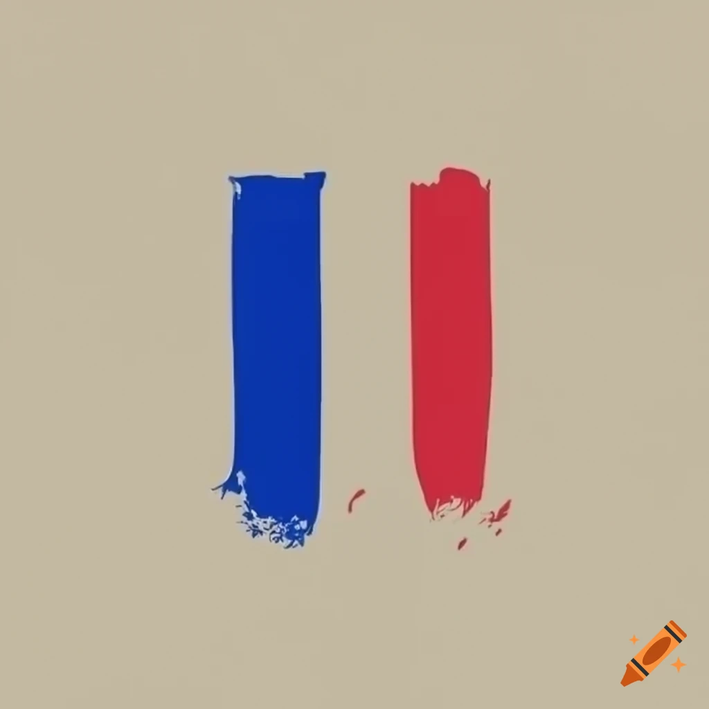 French flag inspired minimalist logo design with visible letters