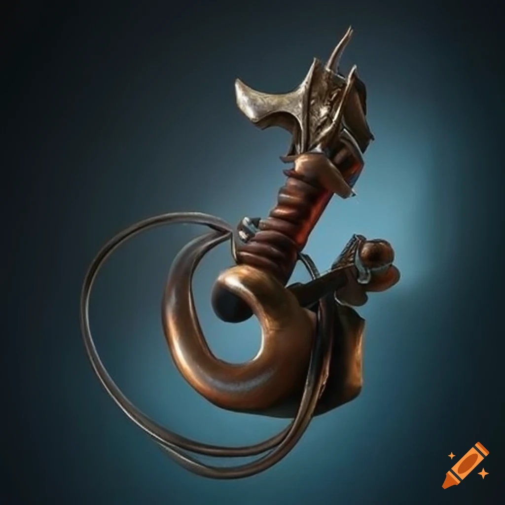 Fantasy grappling-hook with a cable line on Craiyon