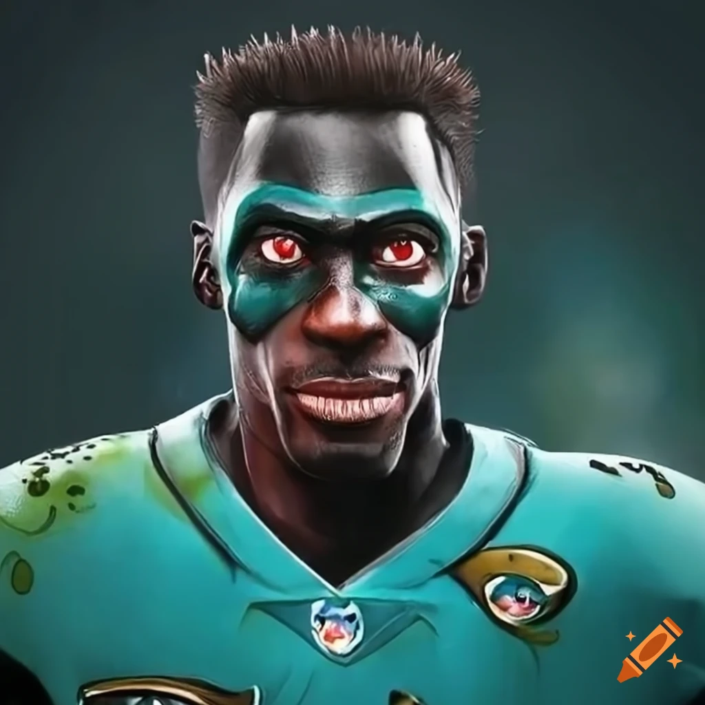 Hyper realistic image of Calvin Ridley as The Riddler on Craiyon
