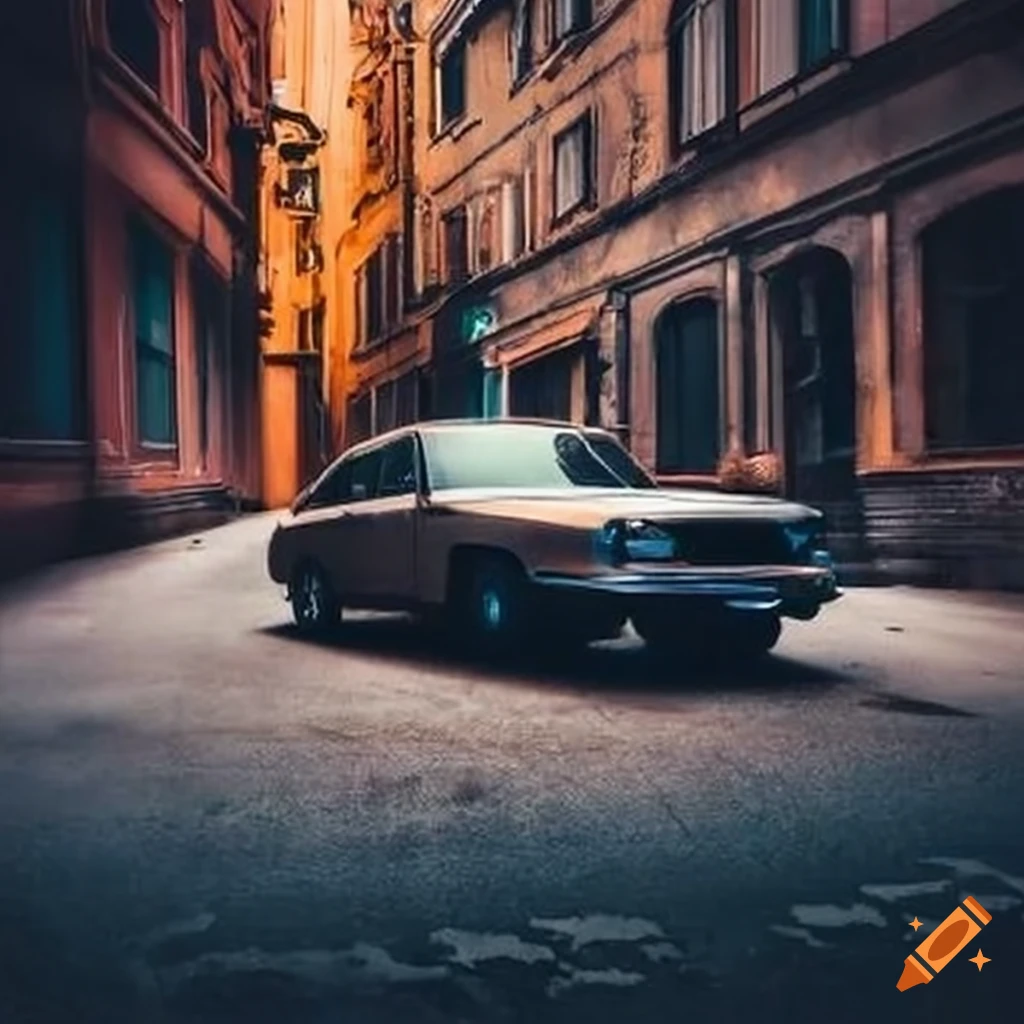 Cinematic shot of a maroon ford flex in front of a vampire mansion on ...