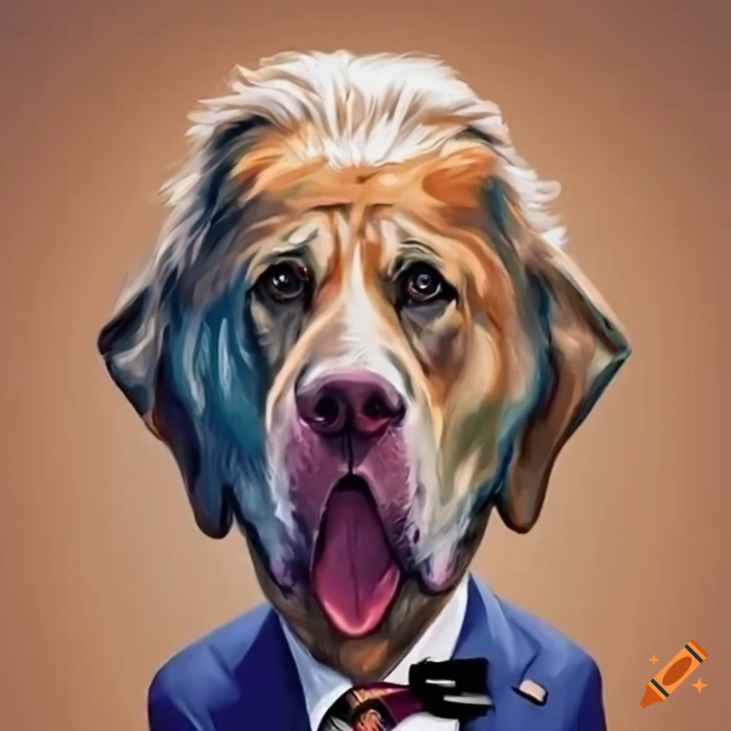 Illustration of joe biden depicted as a dog-man on Craiyon