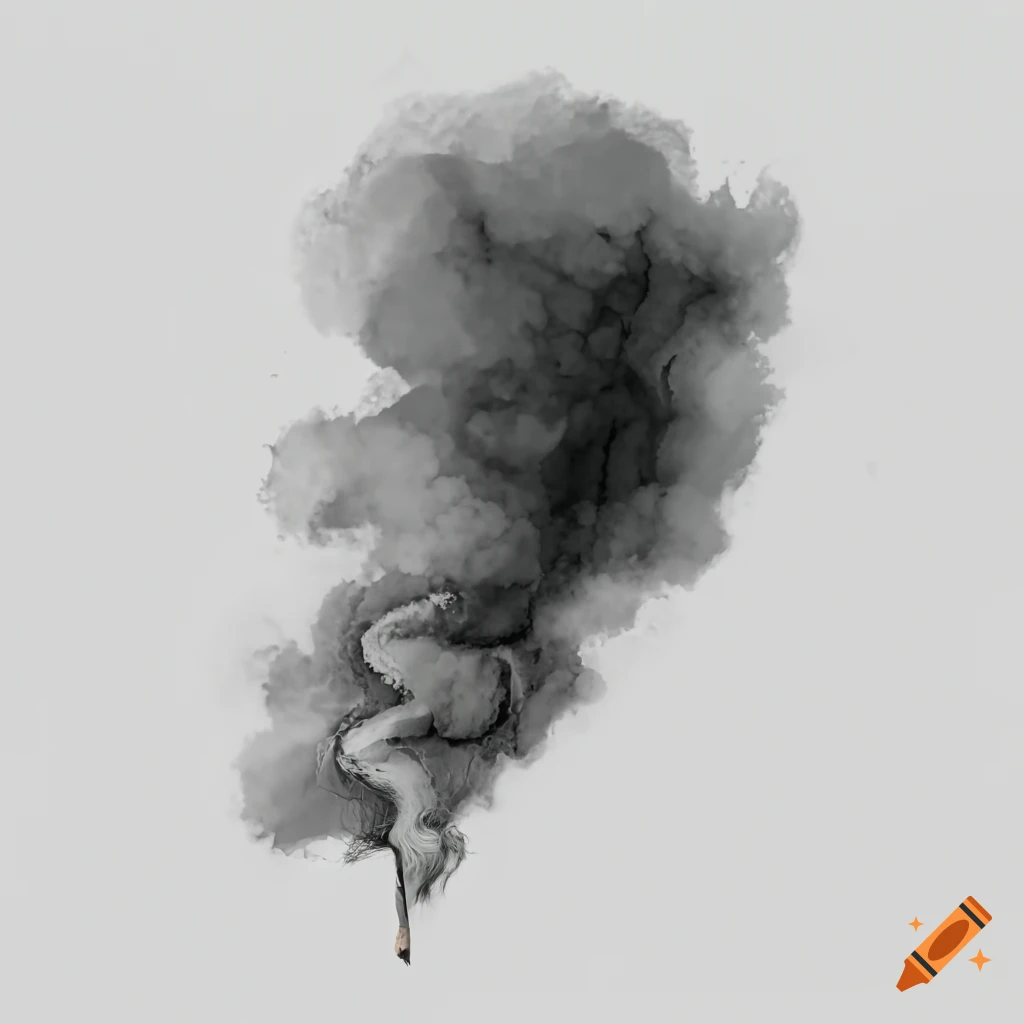 Abstract image of steam rising above a brick wall on Craiyon