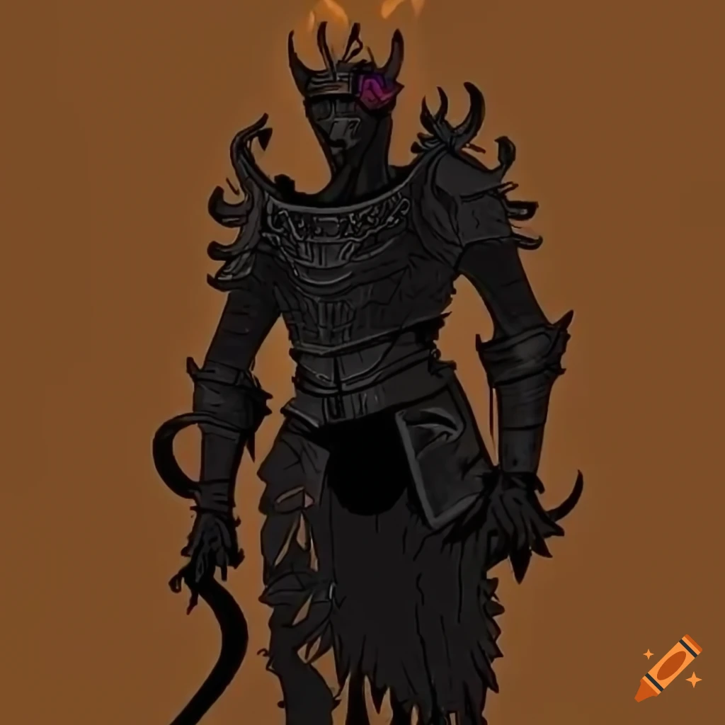 Artwork of a mysterious dark figure with silver armor on Craiyon