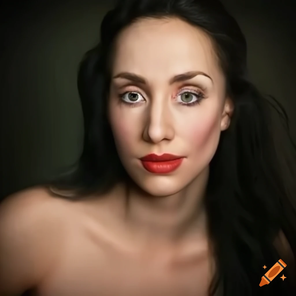 Detailed portrait of a woman morphing into a muppet