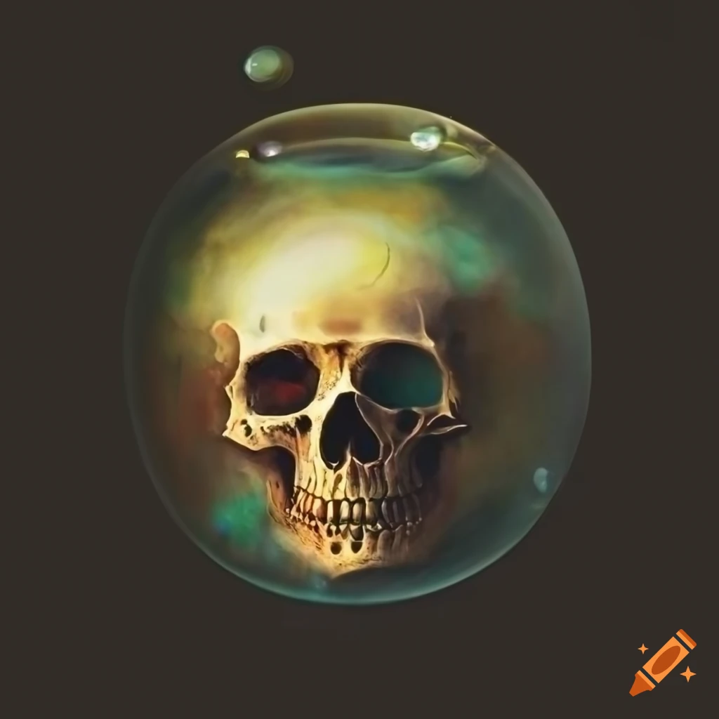 Sphere with a cloudy face depicting a feeling of dread on Craiyon