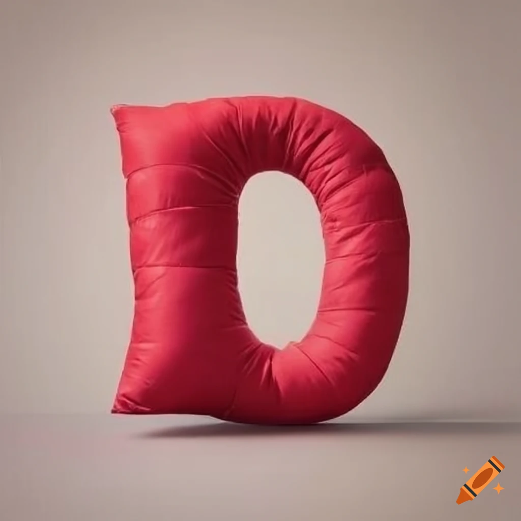 Red round T-shaped pillow with folds on Craiyon