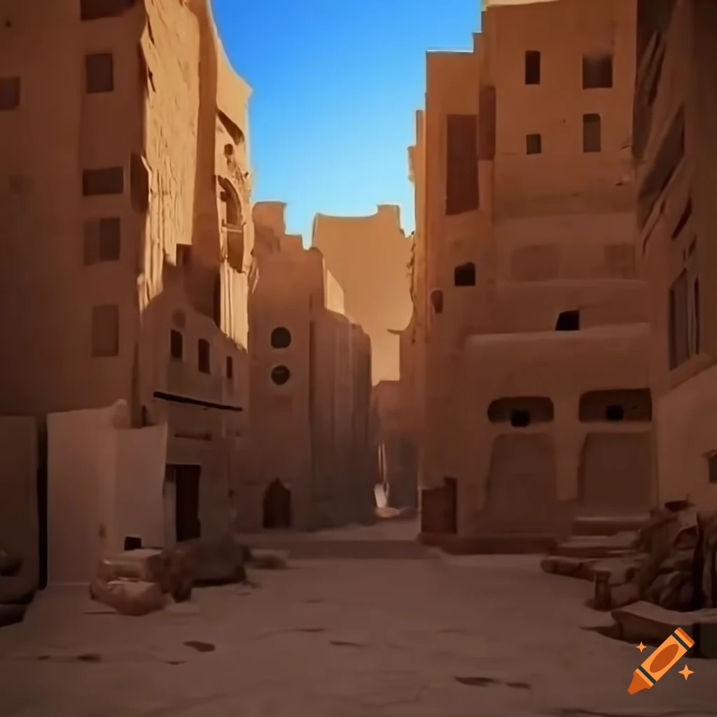 Photograph of crowded streets in shibam on Craiyon