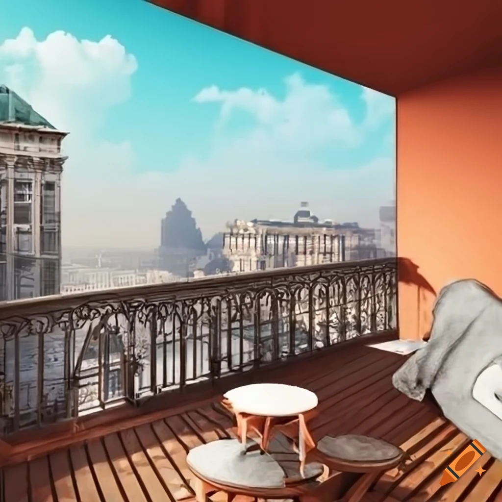 3d illustration of a balcony on Craiyon