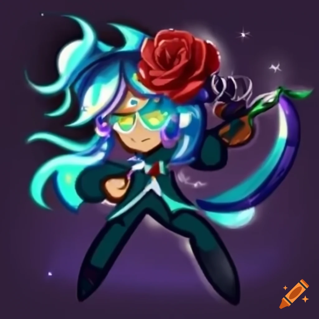 Black rose dragon-inspired male cookie run oc