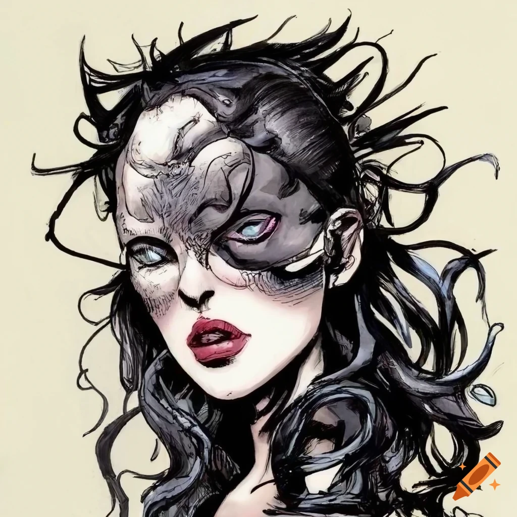 Original comic book character in ink on Craiyon