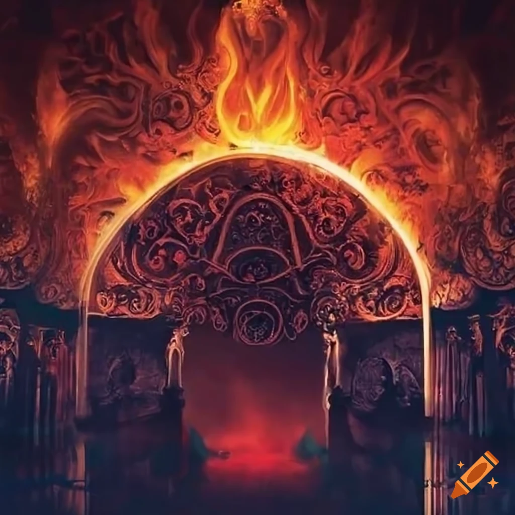 Battle between hell and heaven in the background on Craiyon