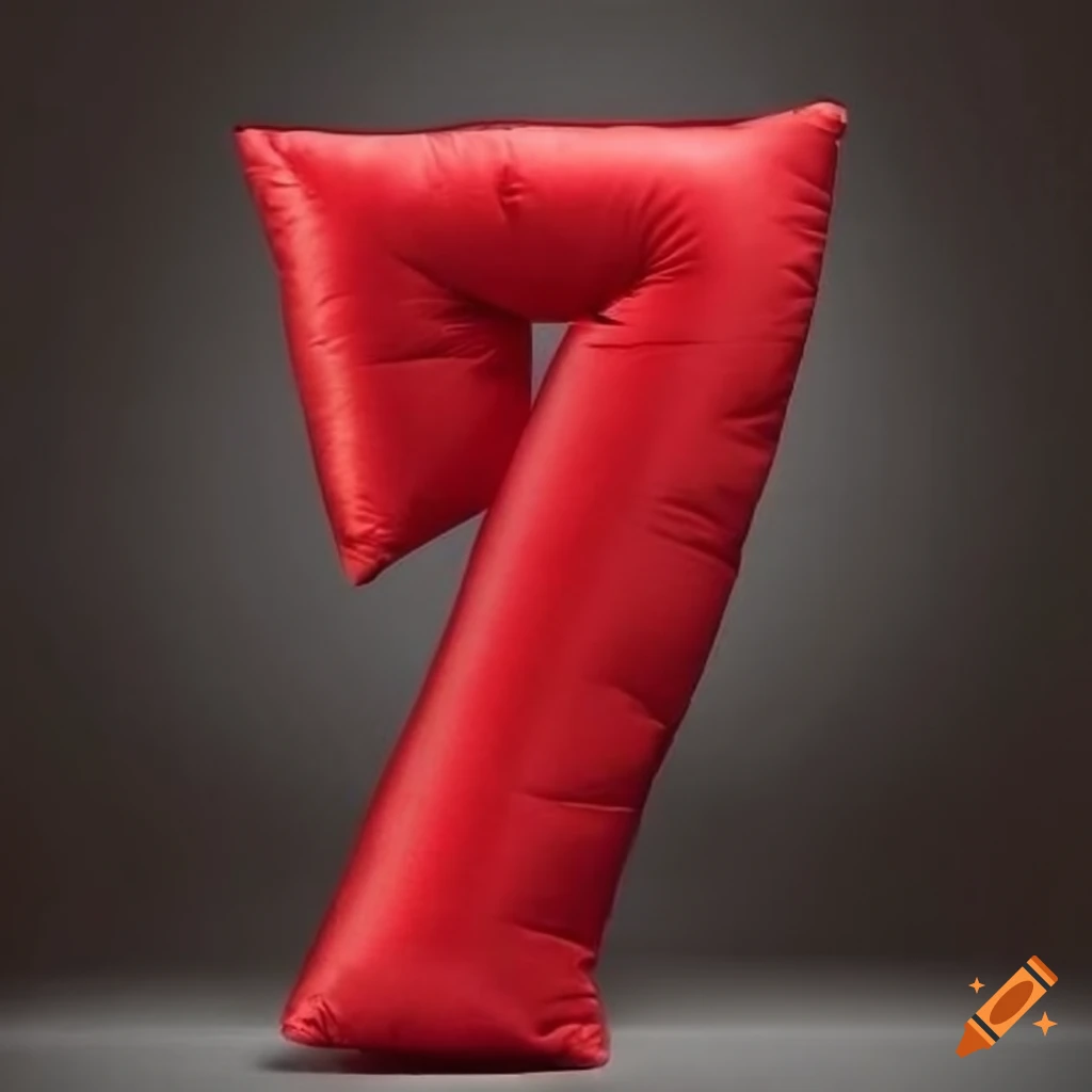 Red down padded letter Z pillow on Craiyon