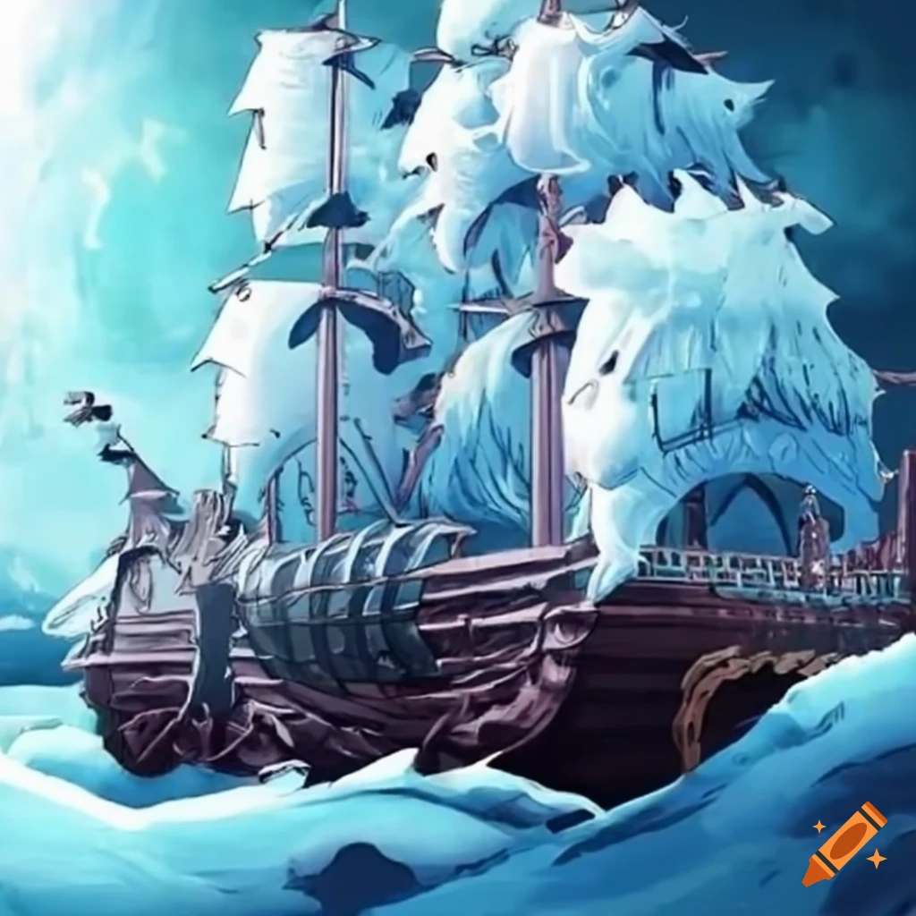 Ice ship from One Piece on Craiyon