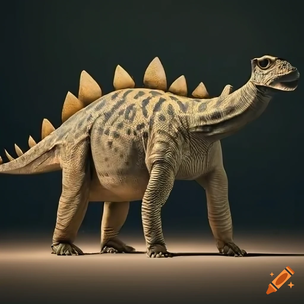 Colorful stegosaurus in warm morning light on Craiyon
