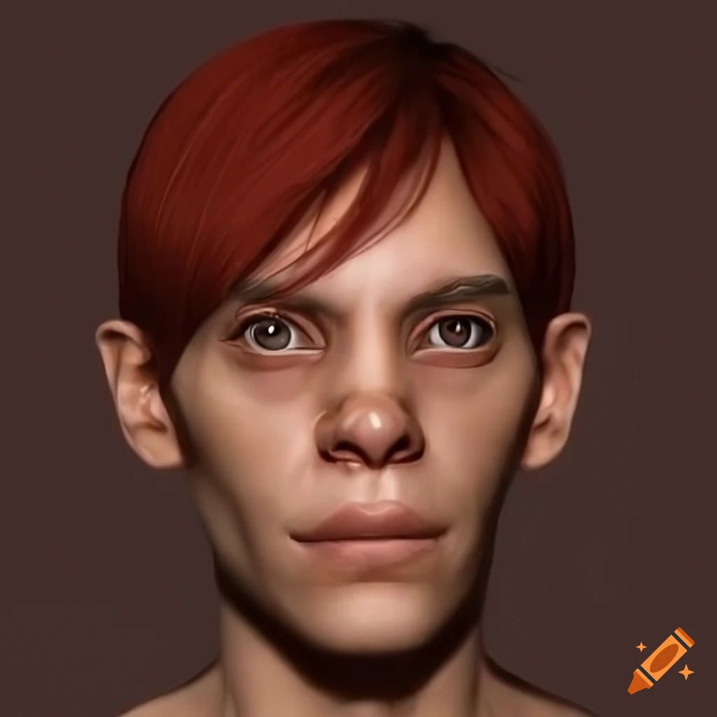 Illustration of a maroon-haired alien humanoid