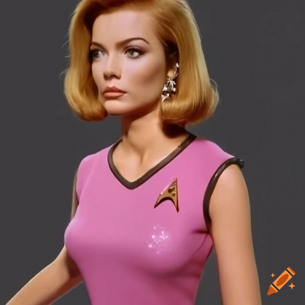 Image of a young female captain kirk in a starfleet dress on Craiyon