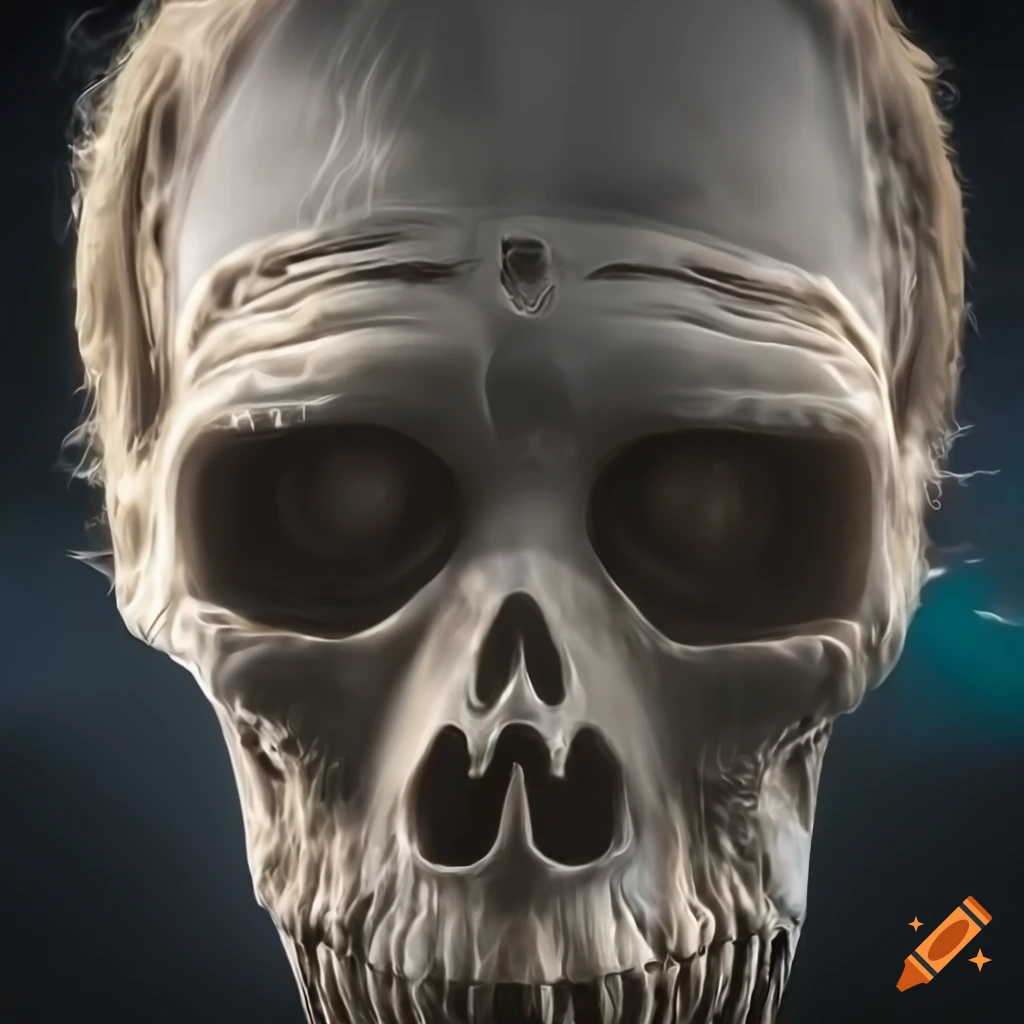 Skull with cowboy hat on a black background on Craiyon