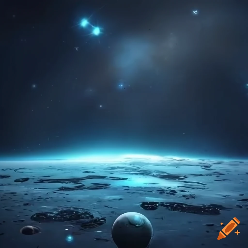 Peaceful space scenery on Craiyon