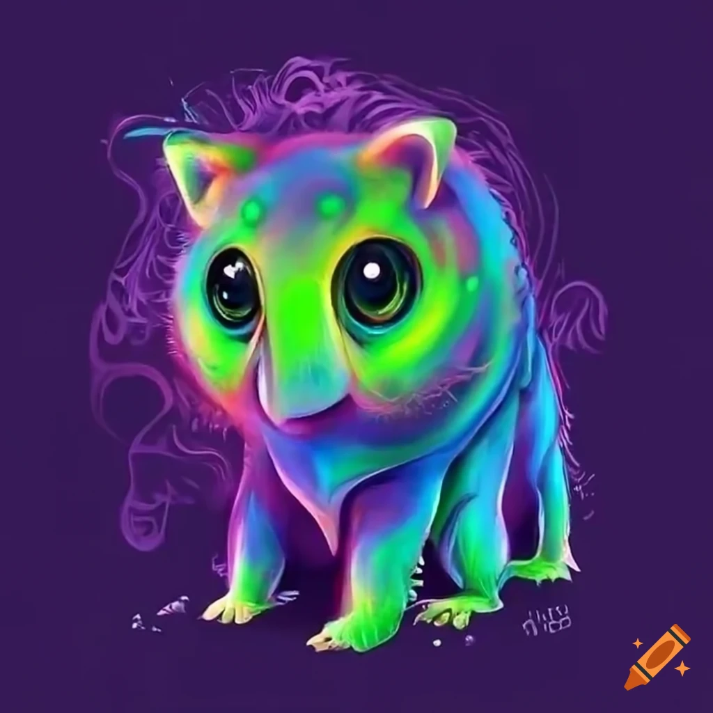 Pastel drawing of fantasy creatures on Craiyon