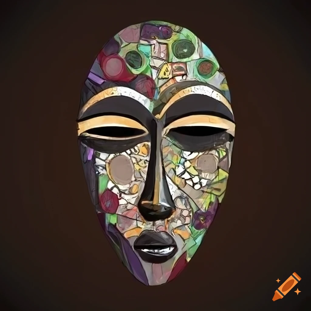 Intricate picasso heart mask art on Craiyon