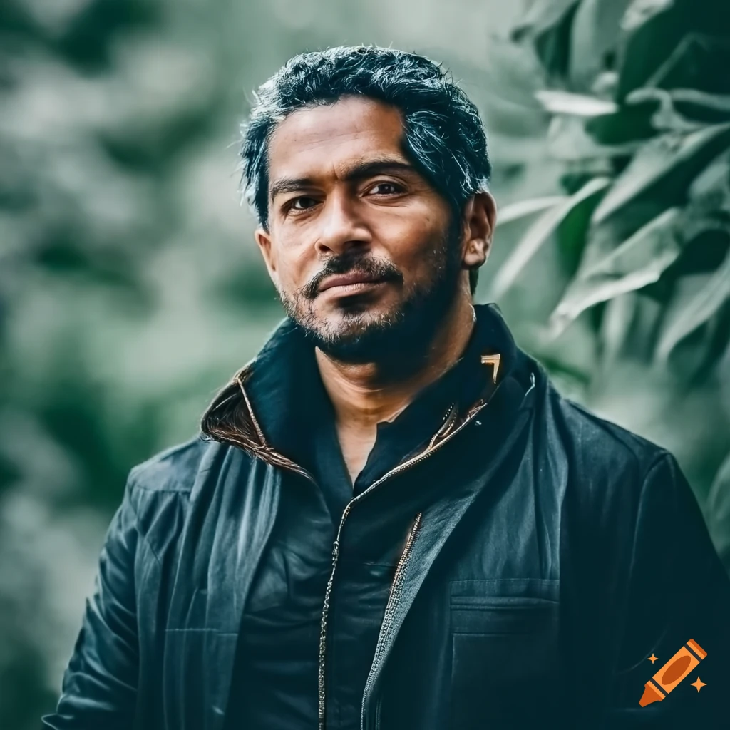 Middle-aged hispanic man with warm smile and rugged appearance on Craiyon