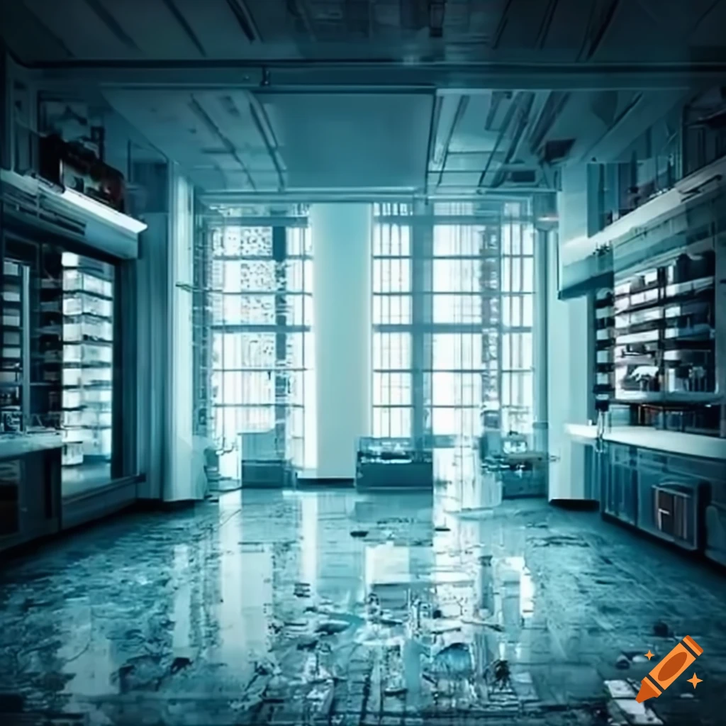 Laboratory room with shelves of minerals on Craiyon