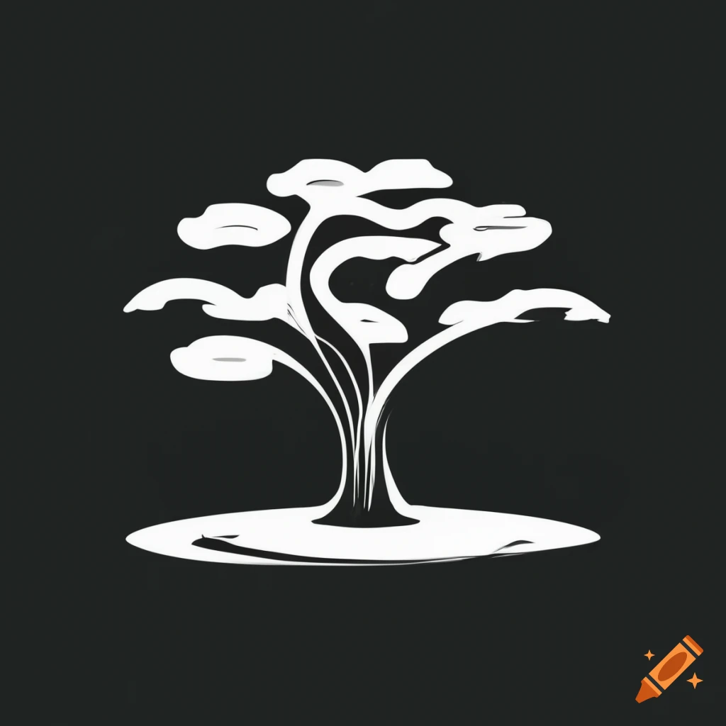 Simple abstract zen tree logo on Craiyon