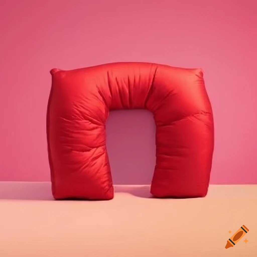 Red down padded letter T pillow on Craiyon