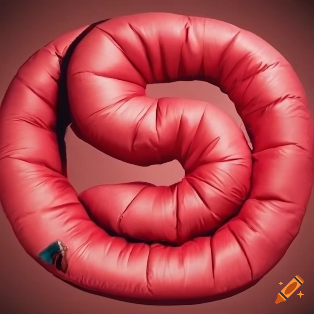 Red down padded letter X pillow on Craiyon