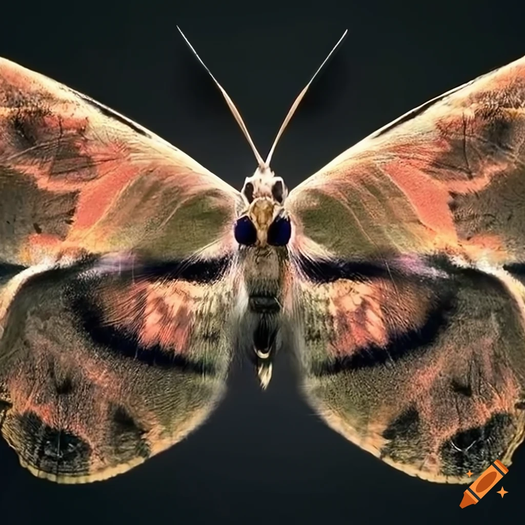 Pixelated moth in the starry night, nocturnal colours on Craiyon