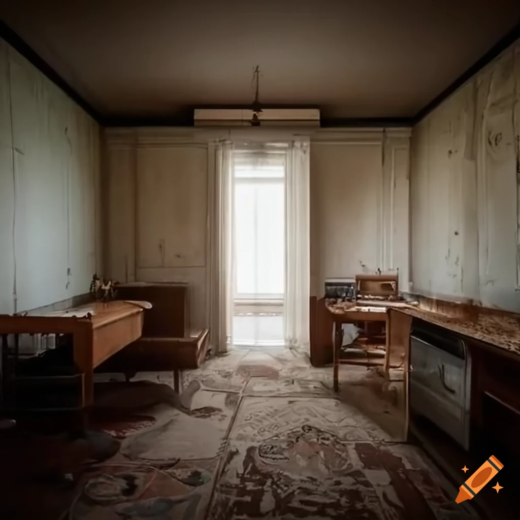 Empty office with a soviet-like aesthetic on Craiyon